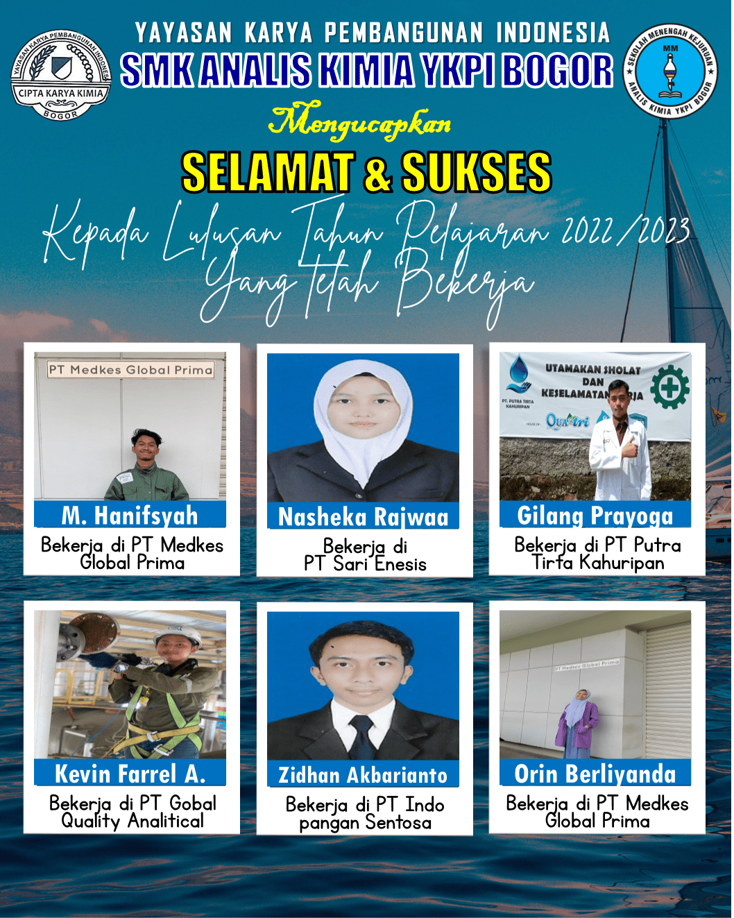 Selamat dan Sukses Kepada Lulusan Angkatan 20 Siswa/i SMK Analis Kimia YKPI Bogor Tahun ...